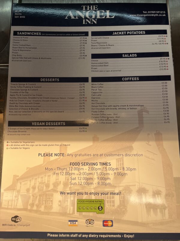 Menu - The Angel Inn