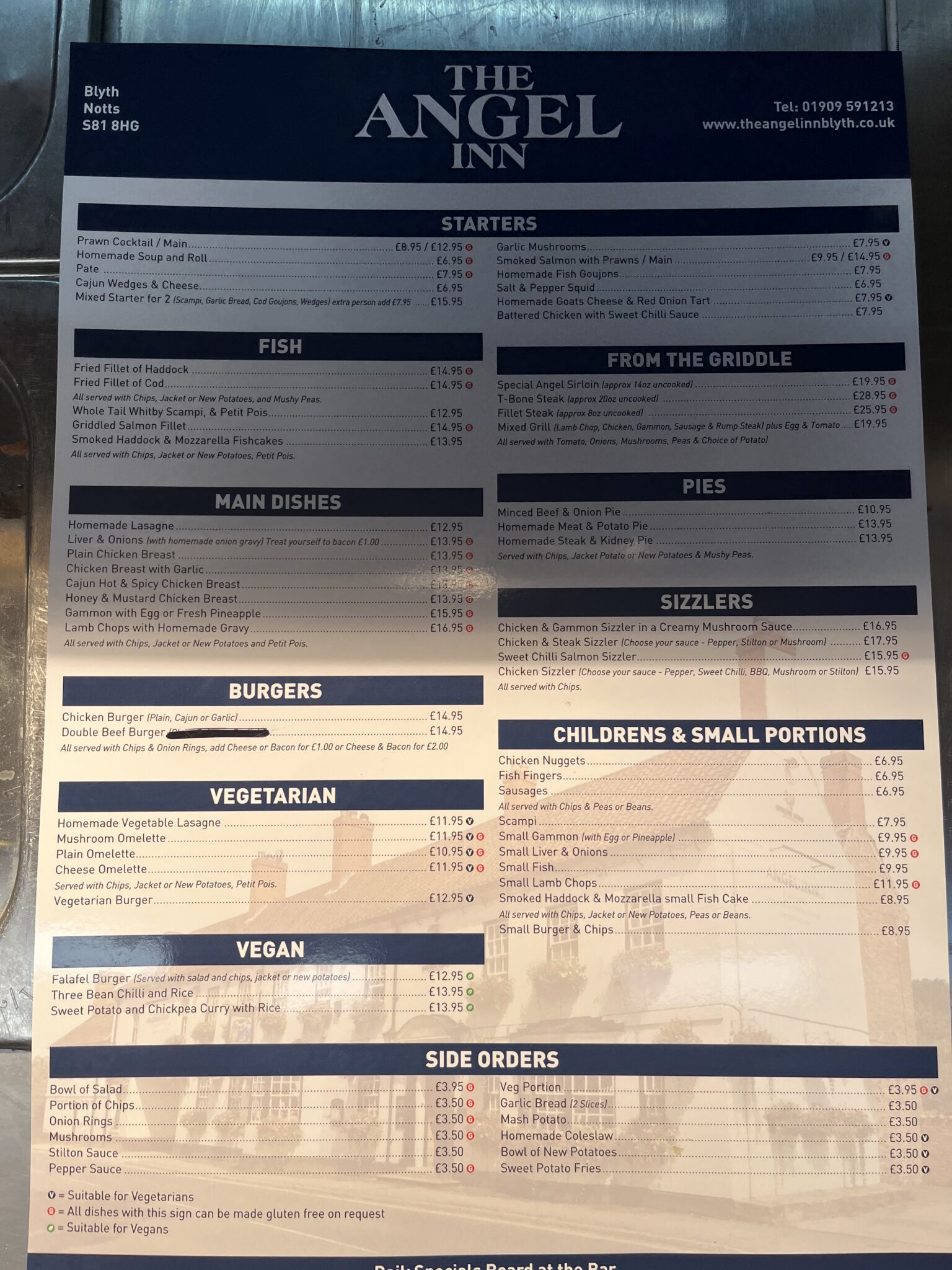 Menu - The Angel Inn