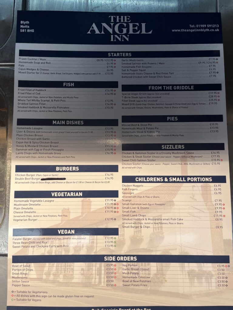 Menu - The Angel Inn
